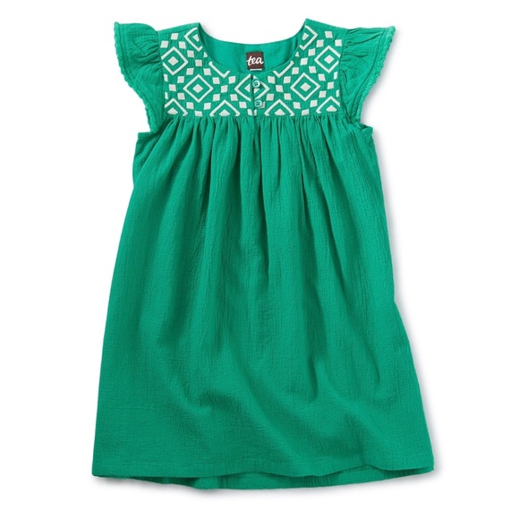 Tea Collection | Dresses | Tea Collection Green Embroidered Tassel Trim ...
